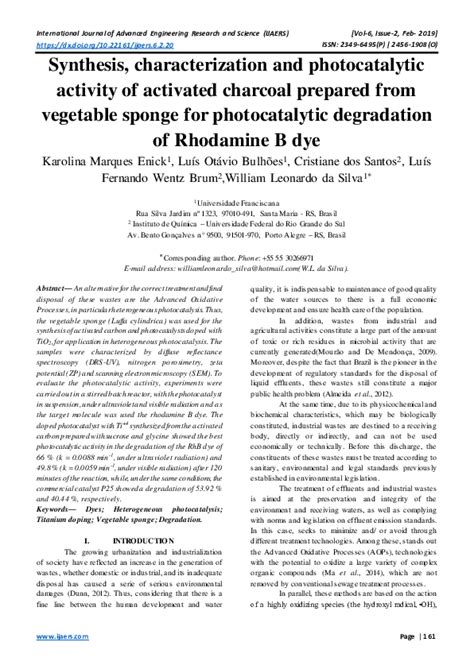 Pdf Synthesis Characterization And Photocatalytic Activity Of