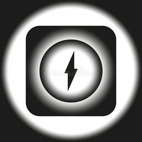 Power Energy Icon Charging Battery Symbol Glowing Black Contrast