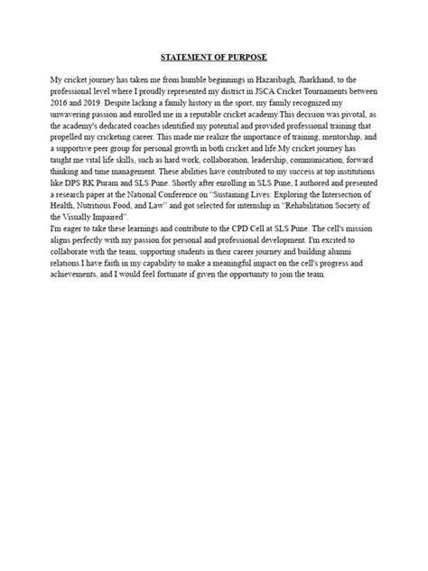 Statement Of Purpose Cpd Cell Pdf