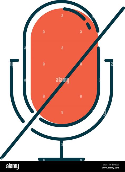 Red Microphone Forbidden Color Icon Sound Recorder Error Notification Idea Recording