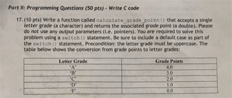 Solved Part Il Programming Questions 50 Pts Write C Code