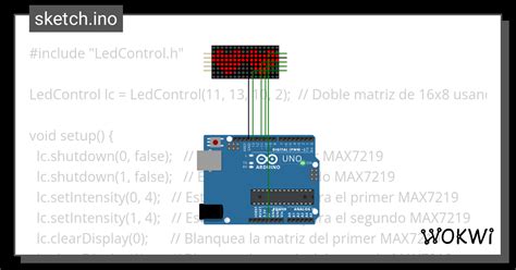 DOBLE MATRIZ Wokwi ESP32 STM32 Arduino Simulator