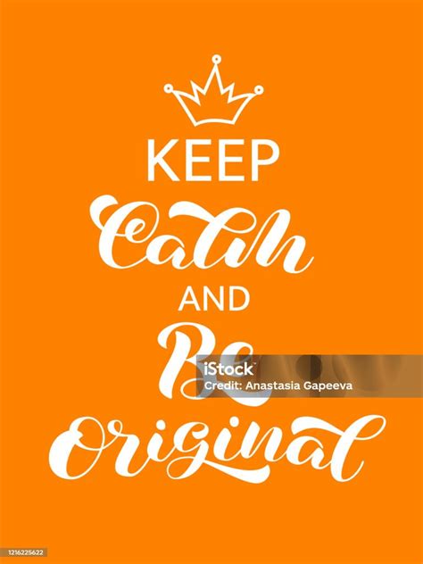 침착하게 오리지널 브러쉬 레터링을 유지하십시오 포스터 또는 배너용 벡터 스톡 일러스트레이션 평온에 대한 스톡 벡터 아트 및 기타