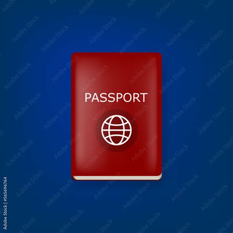 Vector Red International Passport Cover Design Template Isolated On