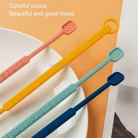 4 Pcs 실리콘 교반 스틱 커피 스푼 롱 핸들 칵테일 스틱 칵테일 교반 스틱 핑크