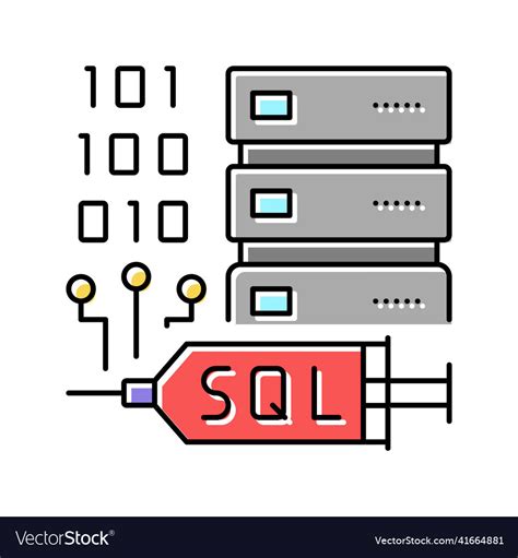 Sql Injections Color Icon Royalty Free Vector Image