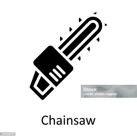 전기톱 벡터 솔리드 아이콘 디자인 그림입니다 흰색 배경에 농업 기호 Eps 10 파일 가솔린에 대한 스톡 벡터 아트 및 기타