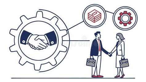 Handshake And Gears Icon Business Partnership And Collaboration Vector Design Generative Ai