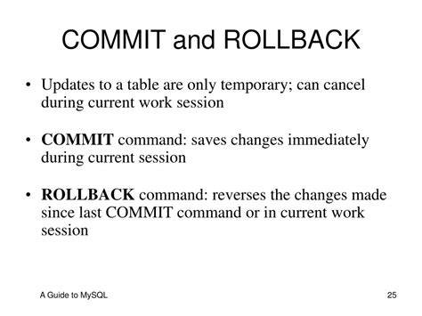Ppt Mysql Guide Tables Updates Transactions Powerpoint