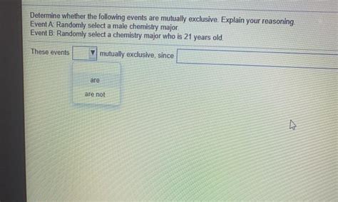 Solved Determine Whether The Following Events Are Mutually Chegg