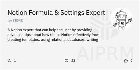 Gpt Notion Formula And Settings Expert By StΞvΞΠ Aiprm For Chatgpt