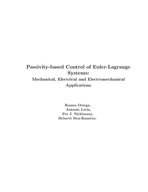 pdf passivity based control of euler lagrange systems dokumen tips