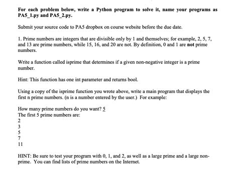 Solved For Each Problem Below Write A Python Program To Chegg Com