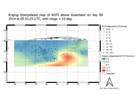Ordinary Kriging Interpolated Roti Map On Day 50 At 05 51 25 Utc With Download Scientific