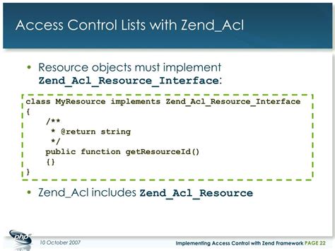 Ppt Implementing Access Control With Zend Framework Powerpoint Presentation Id