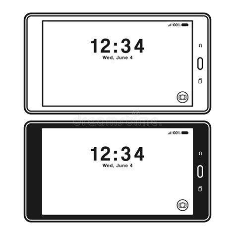 Simple Tablet With Interface Display Flat Black And Outline Style Stock Simple Tablet With Interface Display Flat Black And Outline Style Stock