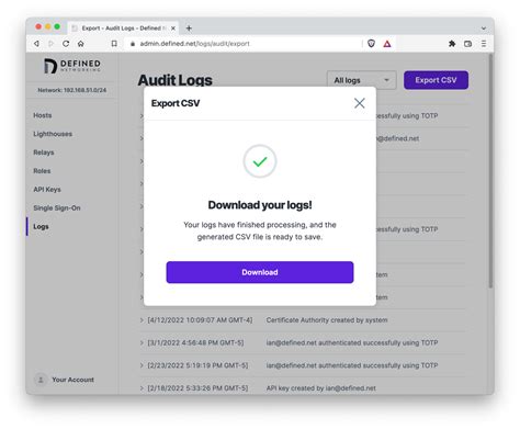 Viewing And Downloading Audit Logs Managed Nebula Docs