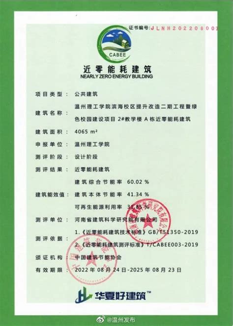 温州理工学院滨海校区教学楼打造我市首个改造类近零能耗建筑 智慧经济 温州网