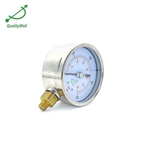 China Agent Shock Proof Large Bayonet Style Oil Filled Structure Manometer China Bottom Mount