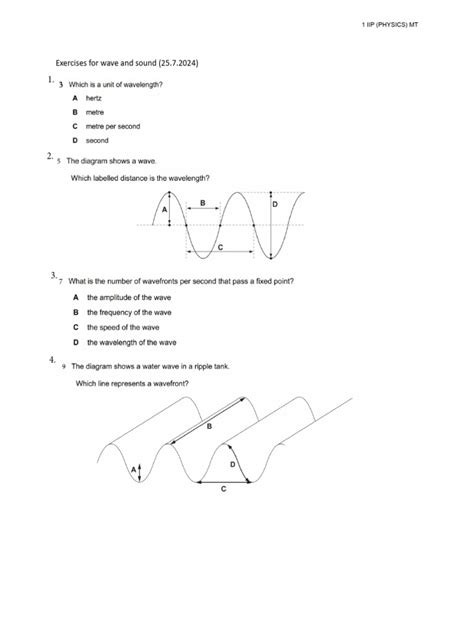 Exercises For Wave And Sound Pdf