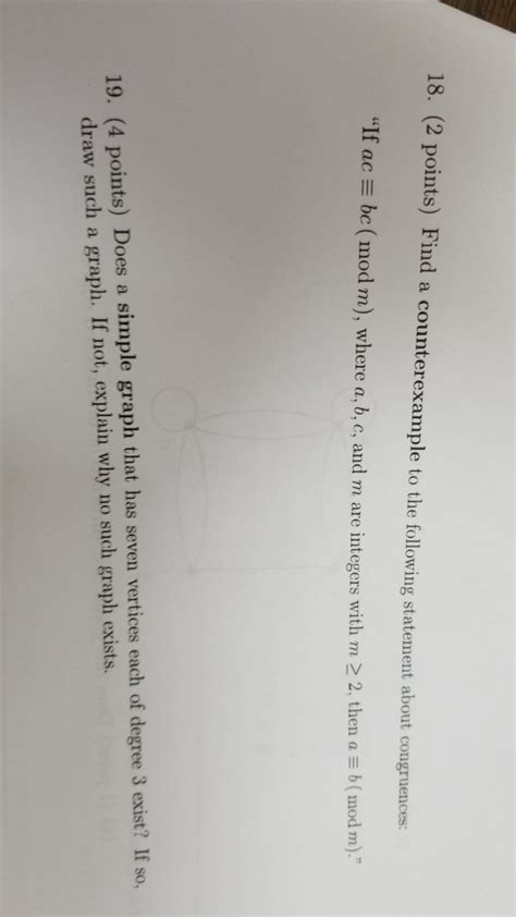 Solved 18 2 Points Find A Counterexample To The Following