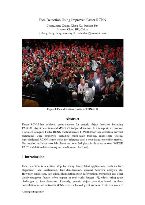 Face Detection Using Improved Faster Rcnn Deepai