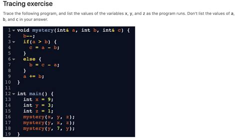 Solved Tracing Exercise Trace The Following Program And
