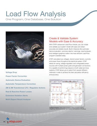 Load Flow Analysis Brochure Etap PDF Catalogs Technical Documentation Brochure