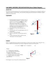 Lab 6 HM Uniform Circular Motion Home Made Stopper Pdf Lab 06HM UNIFORM CIRCULAR MOTION Home