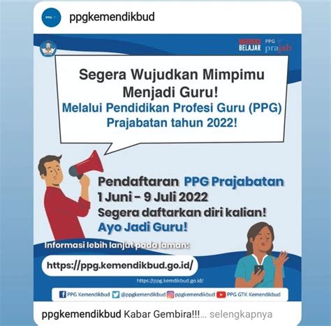 Perpanjangan Pendaftaran PPG Prajabatan Pendidikan Profesi Guru