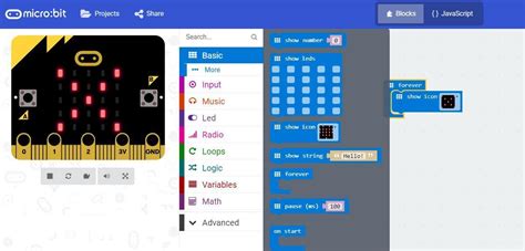 6 Microbit Led Examples Using The Blocks Editor