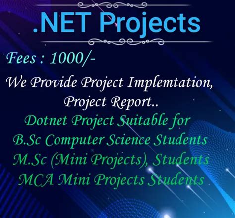 Dot Net Projects In Kanyakumari Id 24102046873