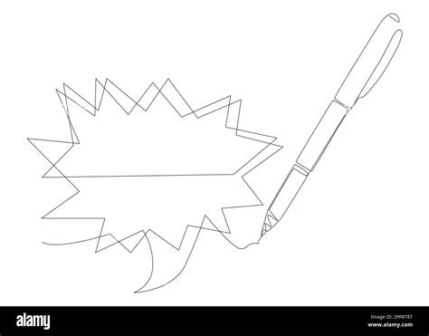 One Continuous Line Of Speech Bubble Drawn By With Felt Tip Pen Thin Line Illustration Vector