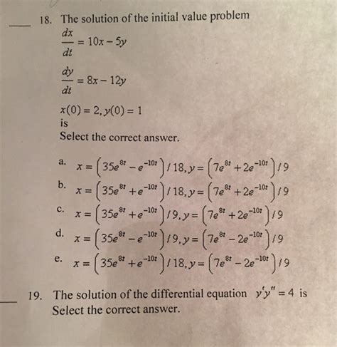Solved The Solution Of The Initial Value Problem Dxdt