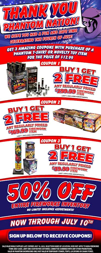 Coupons Online Phantom Fireworks