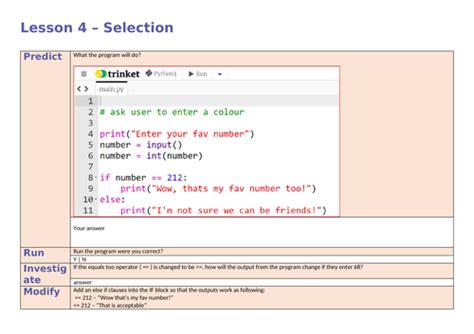 Ks3 Python Primm Worksheets Teaching Resources