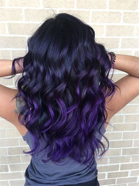 Black Hair Purple Ombre