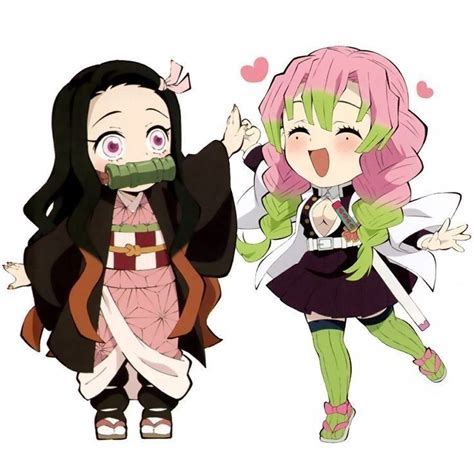 Nezuko And Mitsuri 💖 Anime Chibi Anime Butterfly Anime Character Drawing