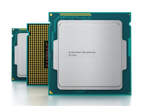 Cpu Modernes Sur Le Disque De Silicium Avec Des Noyaux De Processeur