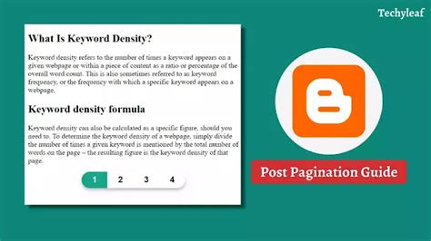 How To Add Post Pagination In Blogger Website Techyleaf