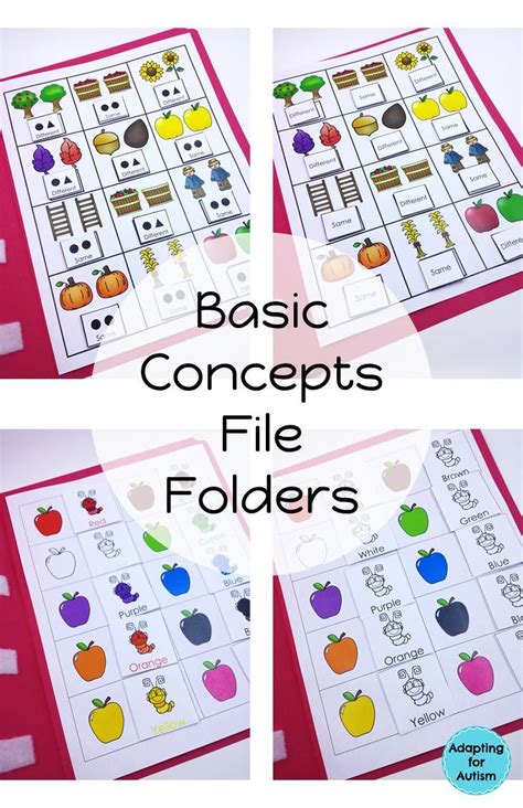 Fall File Folder Games And Activities For Special Education Basic Concepts File Folder