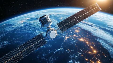 Satellite Orbiting Earth Stunning Space View High Resolution Digital Image Technology Astronomy