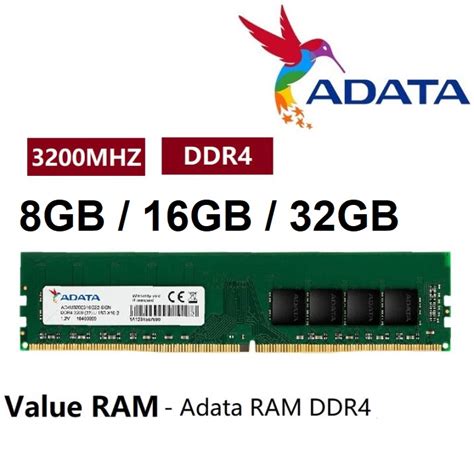 8gb 16gb 32gb Adata Ddr4 3200mhz Desktop Ram Adata Ddr4 Ram Ddr4 Pc Ram Shopee Singapore