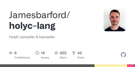 Github Jamesbarfordholyc Lang Holyc Compiler And Transpiler
