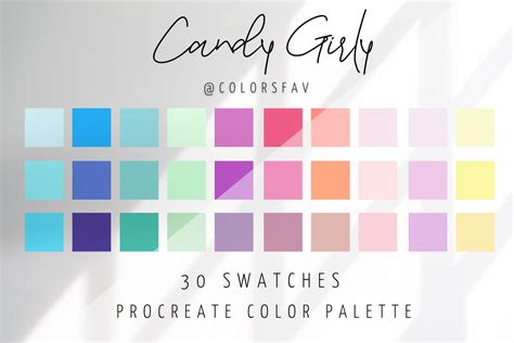 Candy Girly Color Palette Procreate Ipad Graphic By Colorsfav · Creative Fabrica