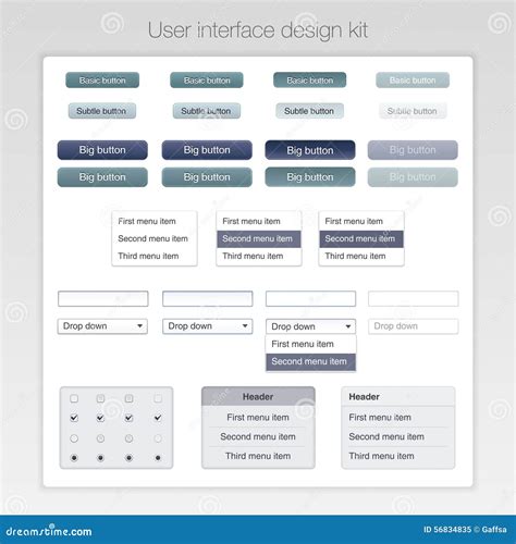 Modern User Interface Screen Button Template For Stock Vector