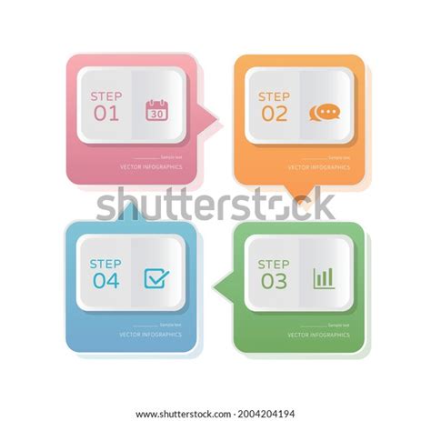 Business Infographic 4step Chart Business Icons Stock Vector Royalty Free 2004204194