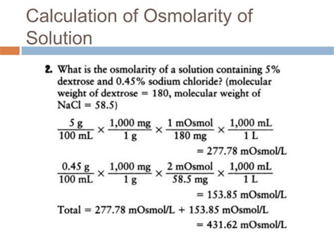 Osmolarity Pptx Chemistry Science