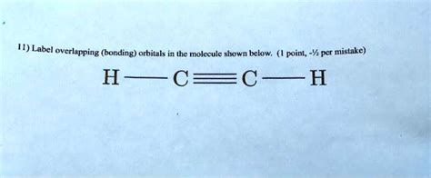 Solved Hi Label Overlapping Bonding Orbitals In The Molecule Shown Below Point Per