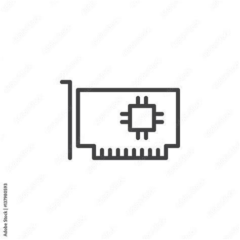 Computer Parts Hardware Line Icon Outline Vector Sign Linear Style Pictogram Isolated On